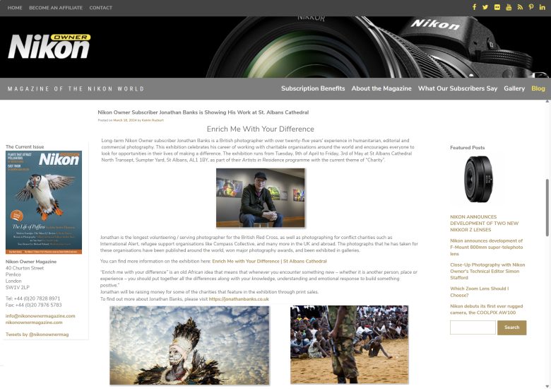 Featured on the Nikon Magazine website - Jonathan Banks Photography